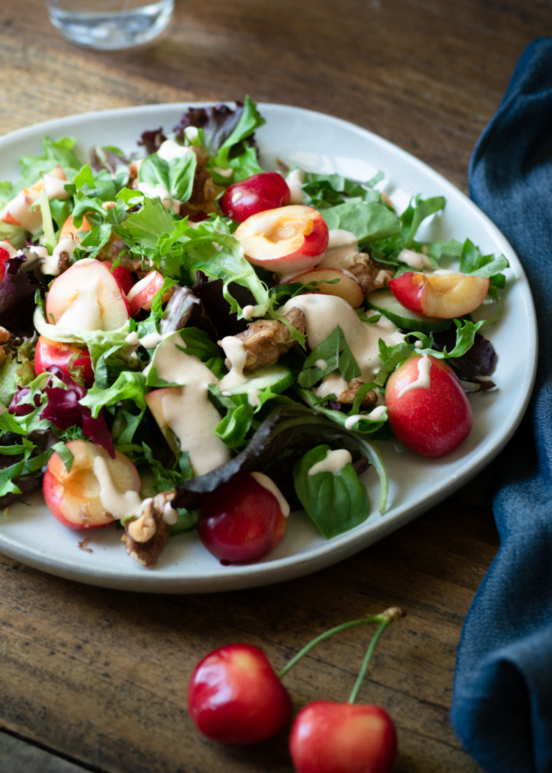 Creamy Summer Salad with Orondo Ruby® Cherries – Joyfully Grown
